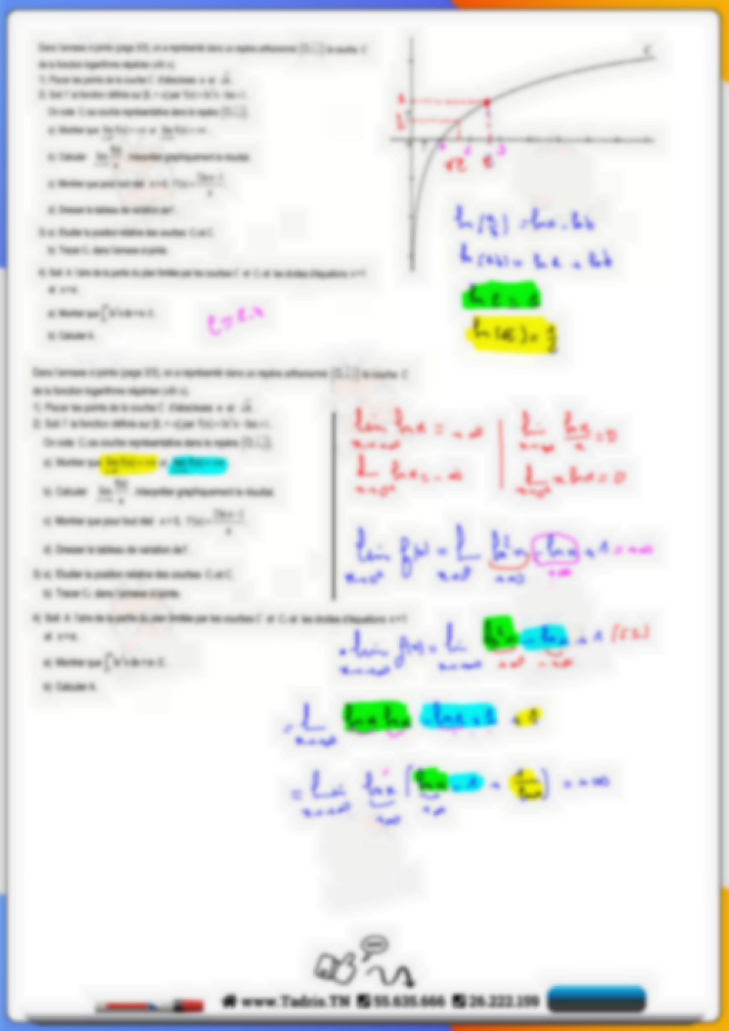 ≡ 8 Dérivée des fonctions usuelles – Lecture graphique — Bac Techniques ...