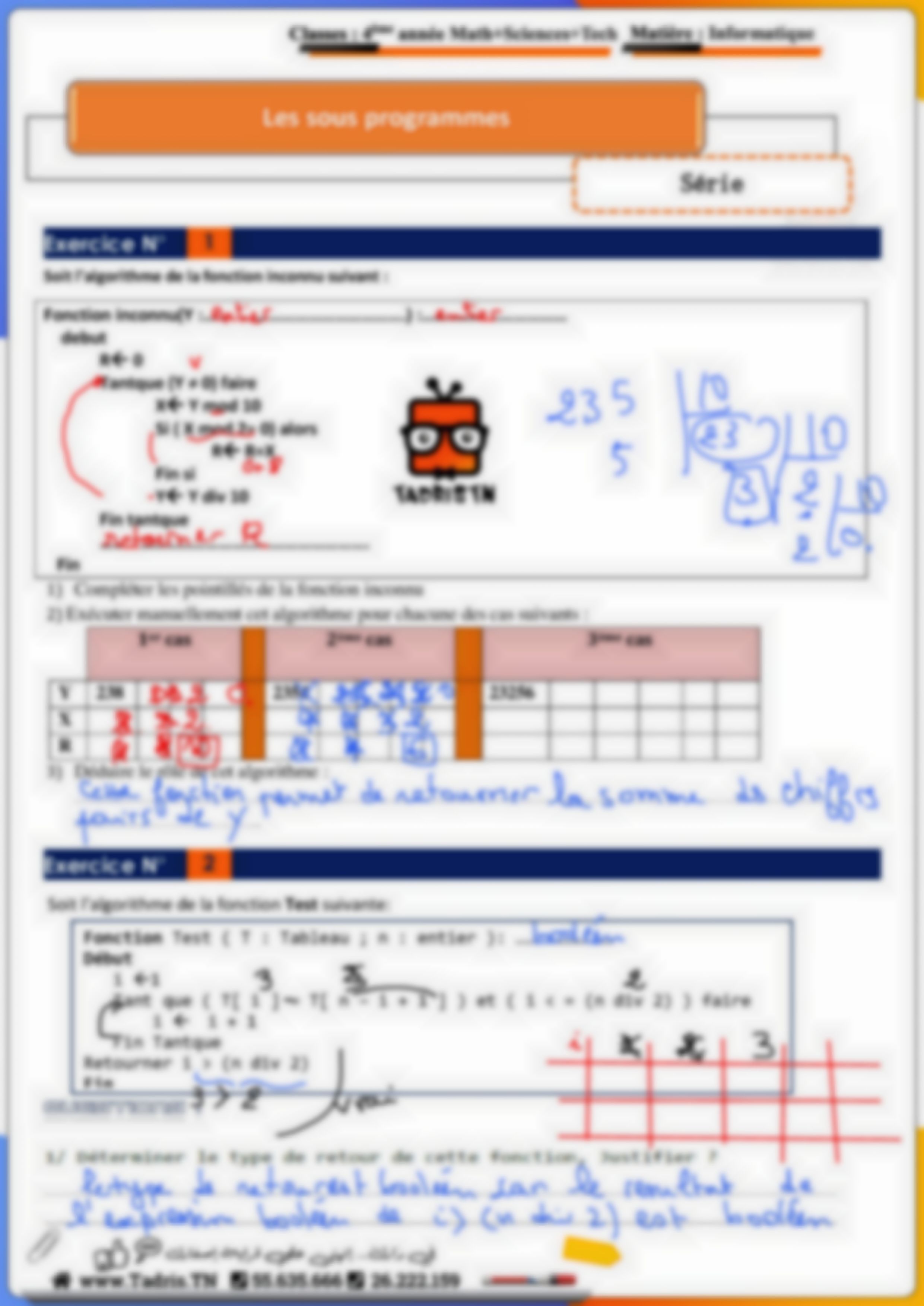 ≡ Bac Techniques ( Informatique 2024-2025 ) — Tadris.TN ⚡ Dourous Da3m ...
