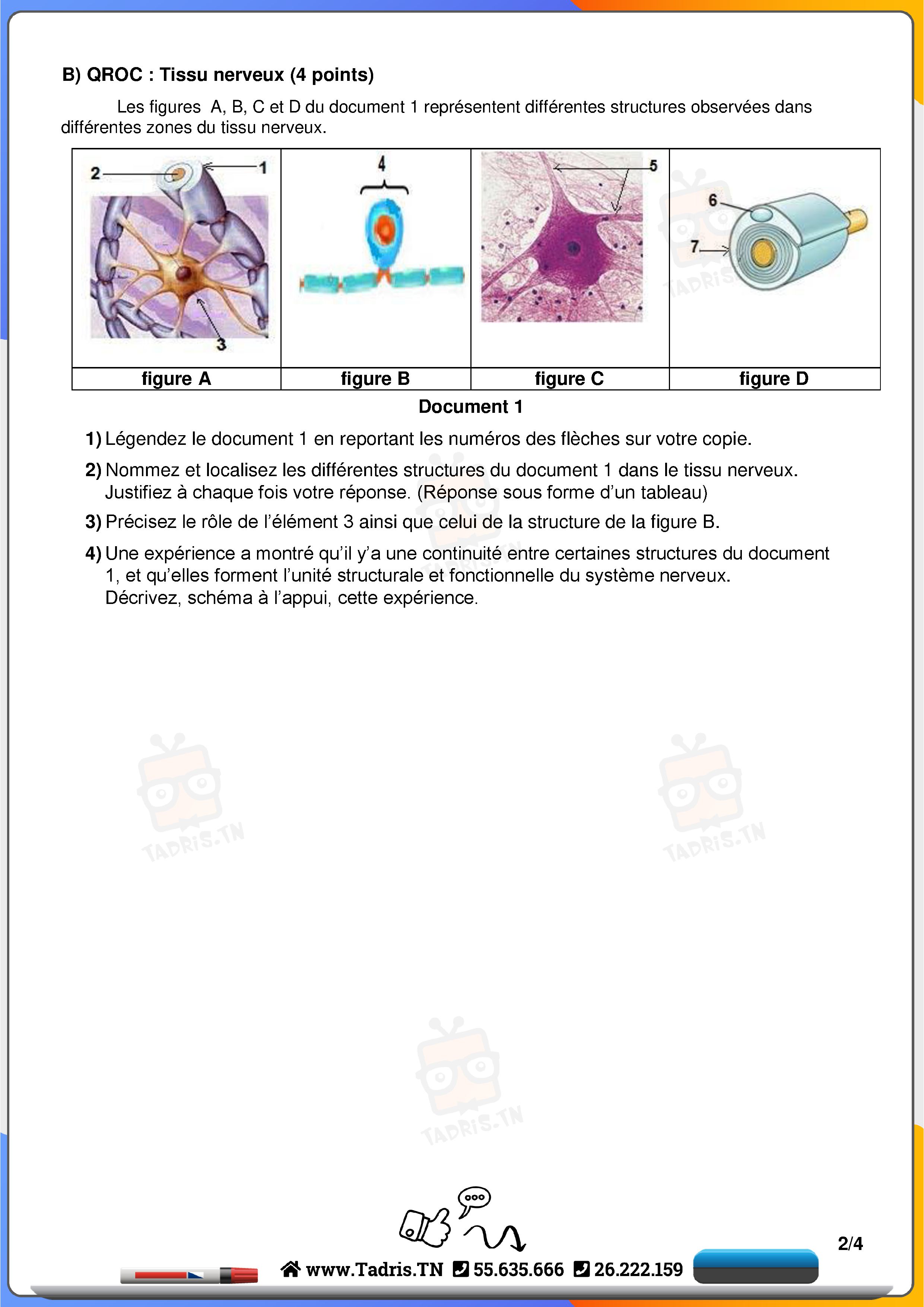≡ Exercice — Sciences SVT ( Bac Math ) — Tadris.TN ⚡ Dourous Da3m ...