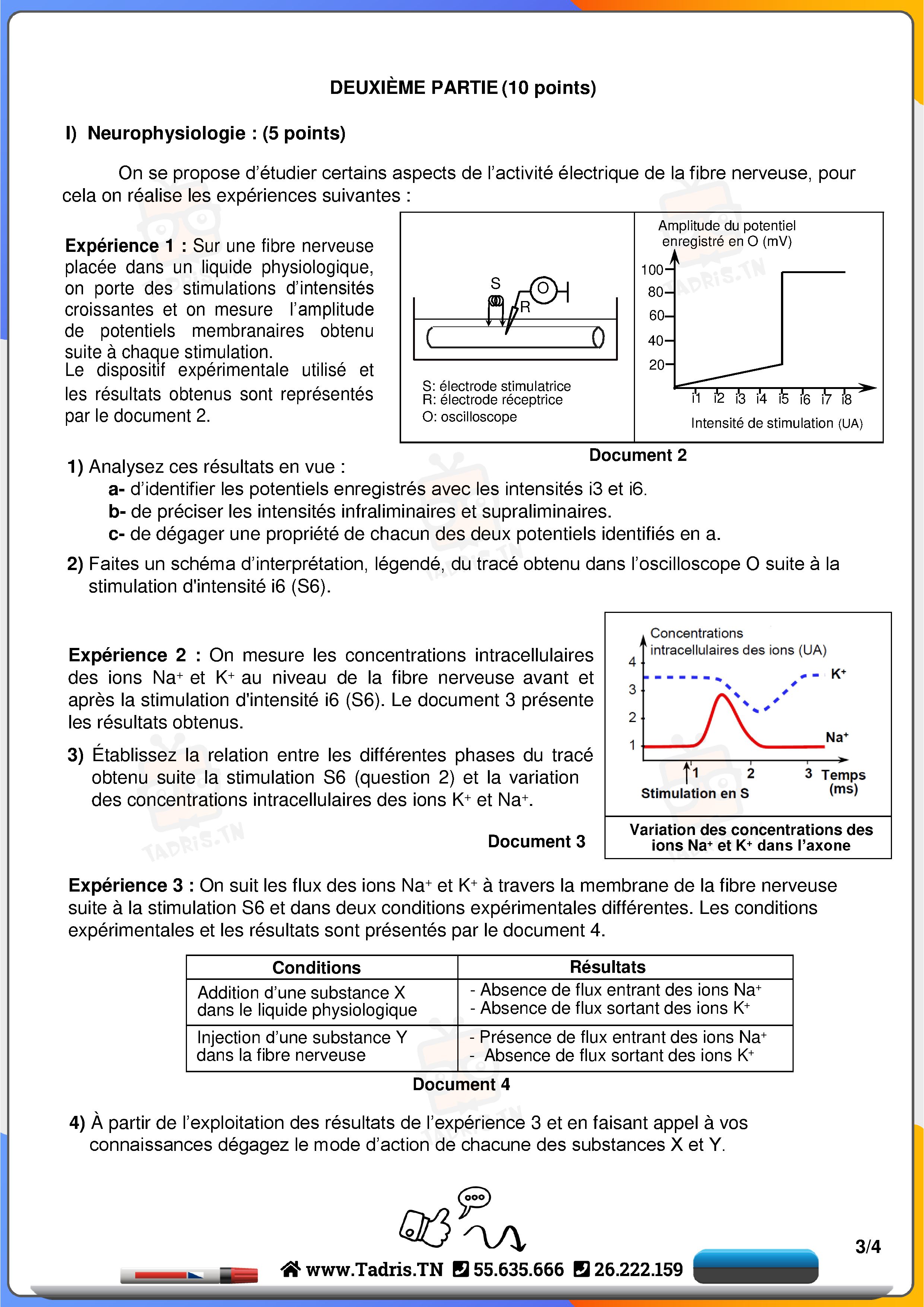 ≡ Exercice — Sciences SVT ( Bac Math ) — Tadris.TN ⚡ Dourous Da3m ...