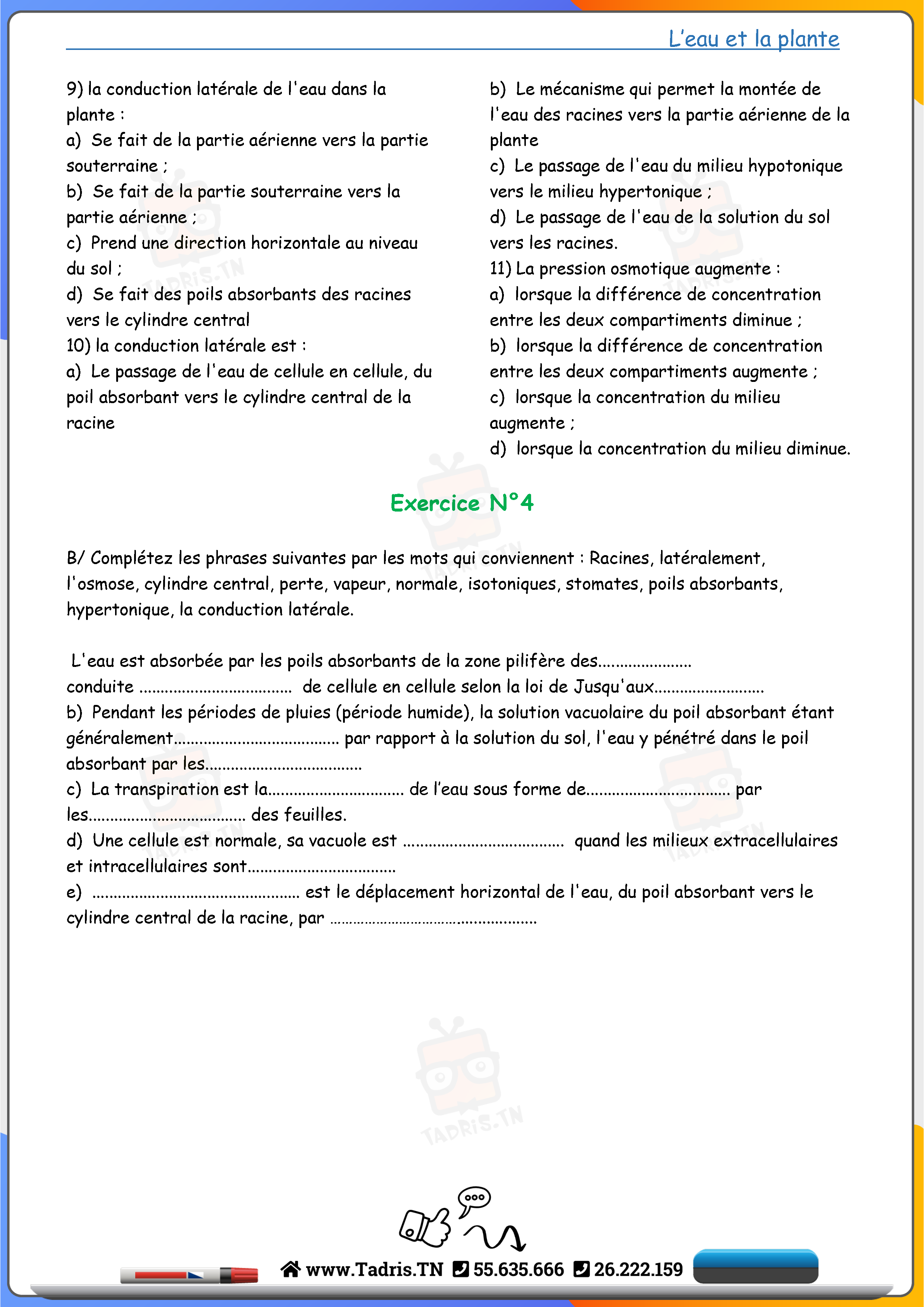 ≡ 2. Conduction verticale – IV La conduction de l'eau dans la plante ...