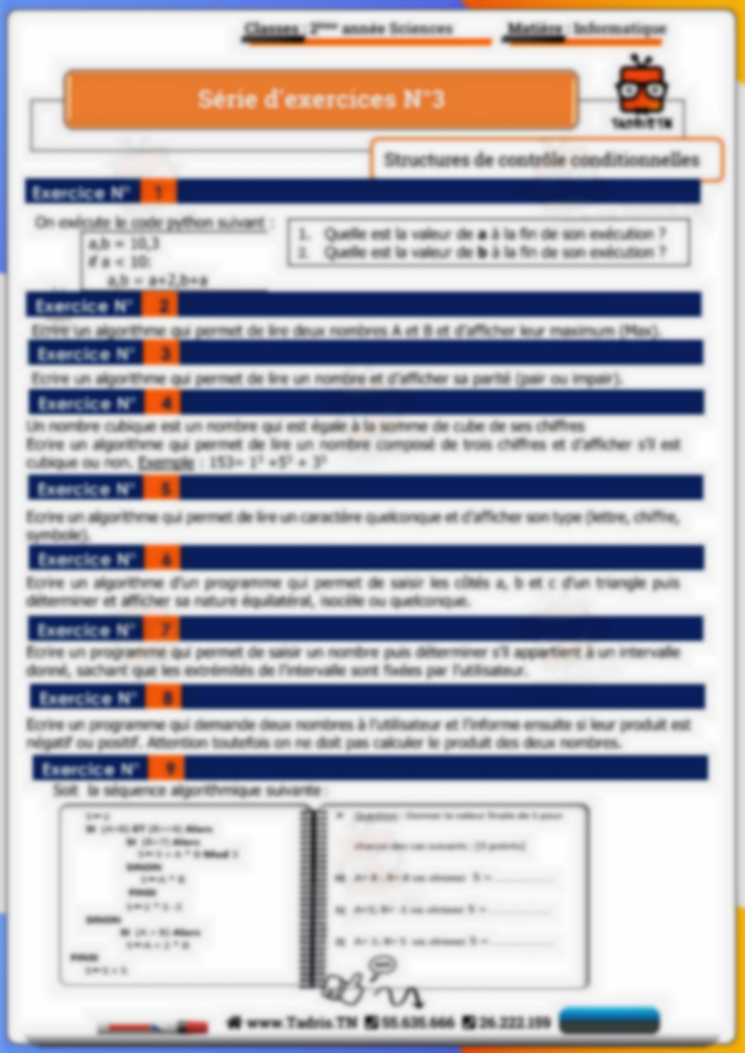 ≡ Cours particuliers Informatique 2ème années Sciences Secondaire en ...