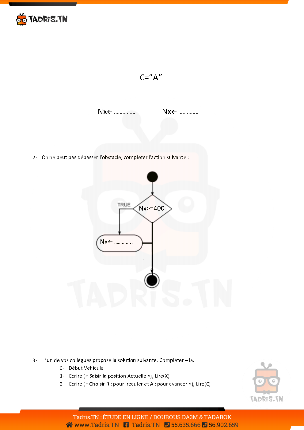 ≡ 2ème années Sciences ( Informatique ) — Tadris.TN | DOUROUS DA3M ...